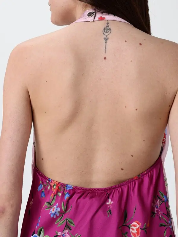 Liu Jo Floral Print Halter Neck Satin Top - Multicolor