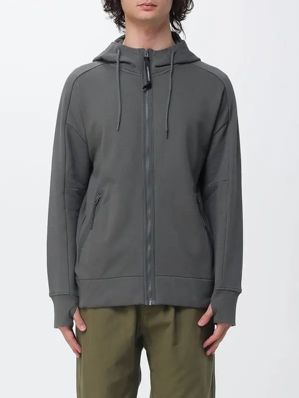 C.P. COMPANY Hooded Sweatshirt With Lens Mask - Grey