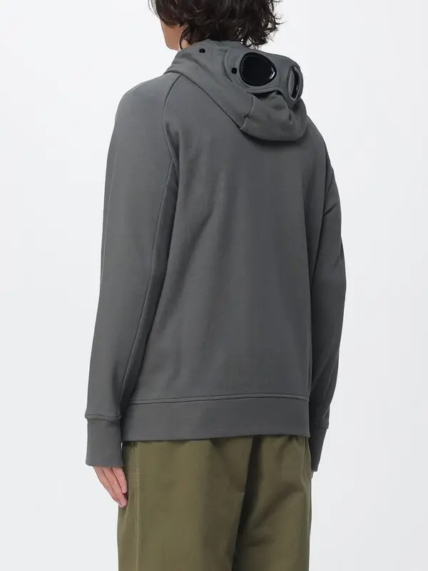 C.P. COMPANY Hooded Sweatshirt With Lens Mask - Grey