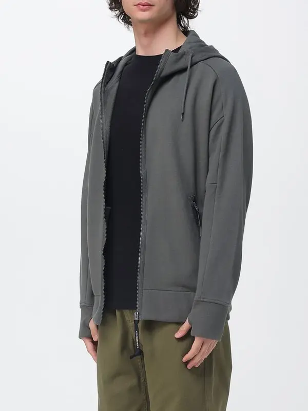 C.P. COMPANY Hooded Sweatshirt With Lens Mask - Grey