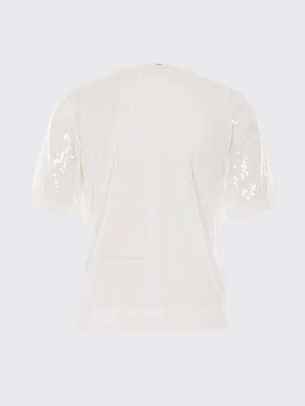 Liu Jo Embellished Sequined Knit Top - White