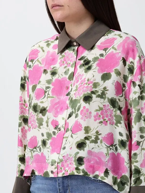 Liu Jo Floral Print Viscose Shirt - Pink