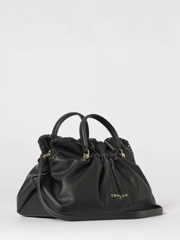 ERMANNO FIRENZE Octavia Grained Leather Bag - Black