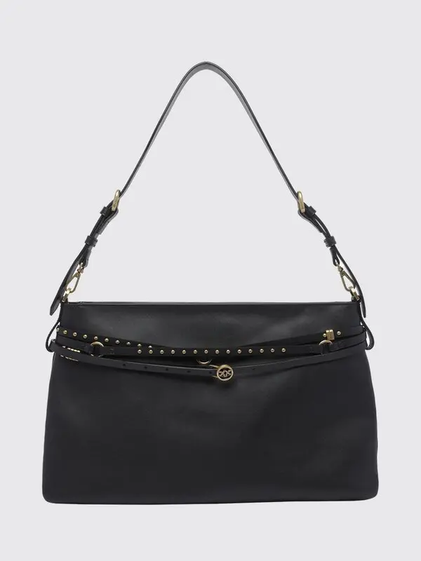 Pinko Studded Leather Belt Bag With Adjustable Handle - Black