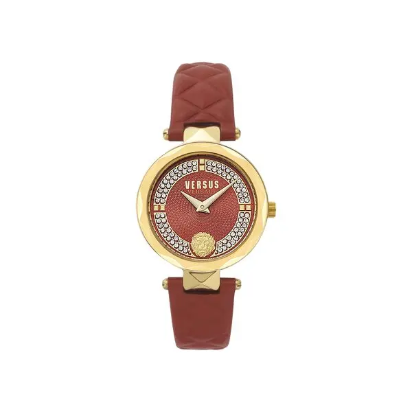 Versace Covent Garden Petite Leather Watch - Gold