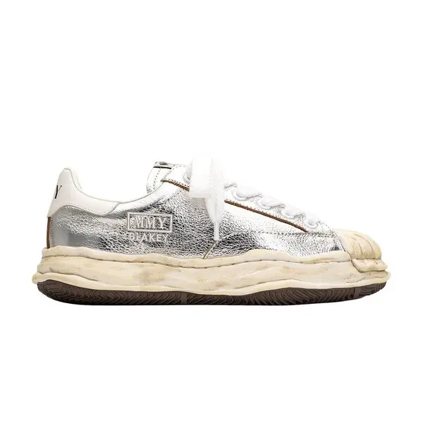 Mihara Yasuhiro Blakey Og Sole Wrinkled Leather Low Sneakers - Silver