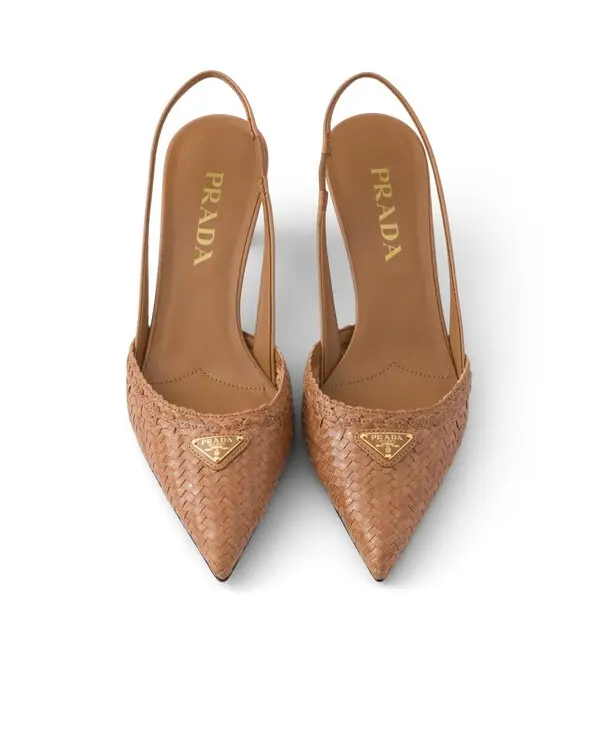 Prada Leather Slingback Pumps - Neutral