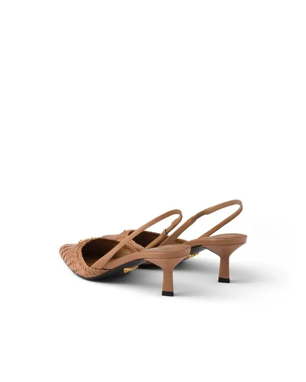 Prada Leather Slingback Pumps - Neutral