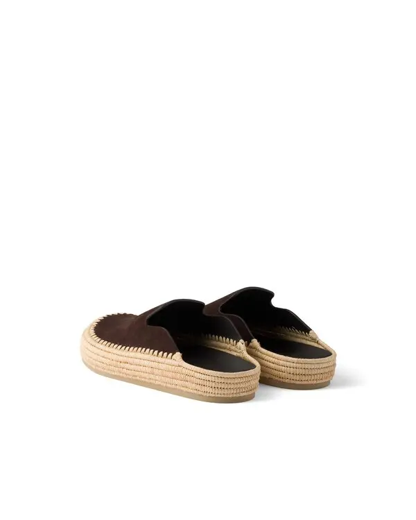 Prada Suede Mules - Brown