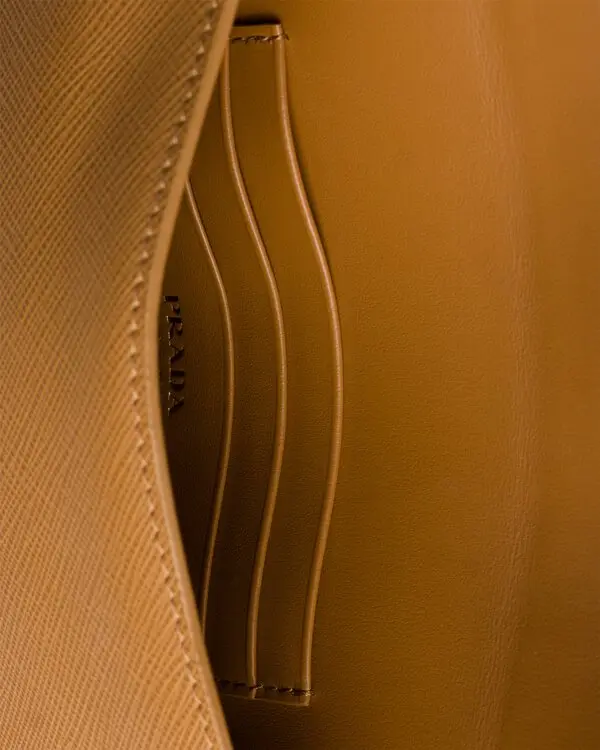 Prada Saffiano Leather Envelope Clutch - Brown