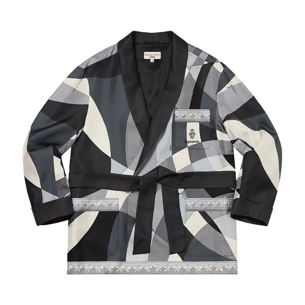 Supreme X Emilio Pucci Silk Smoking Jacket - Black