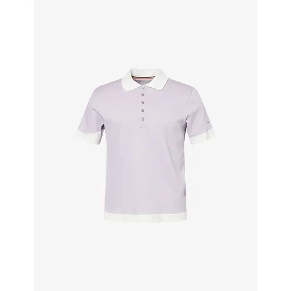 Paul Smith Embroidered-logo Contrasting-trim Knit Polo Shirt