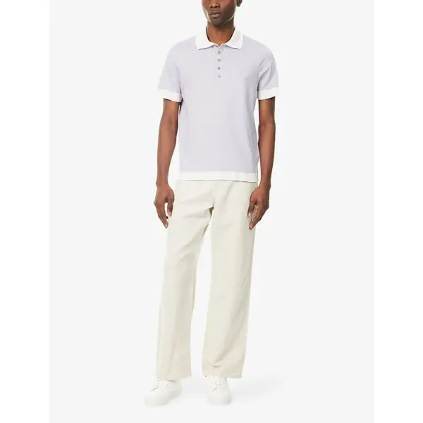 Paul Smith Embroidered-logo Contrasting-trim Knit Polo Shirt