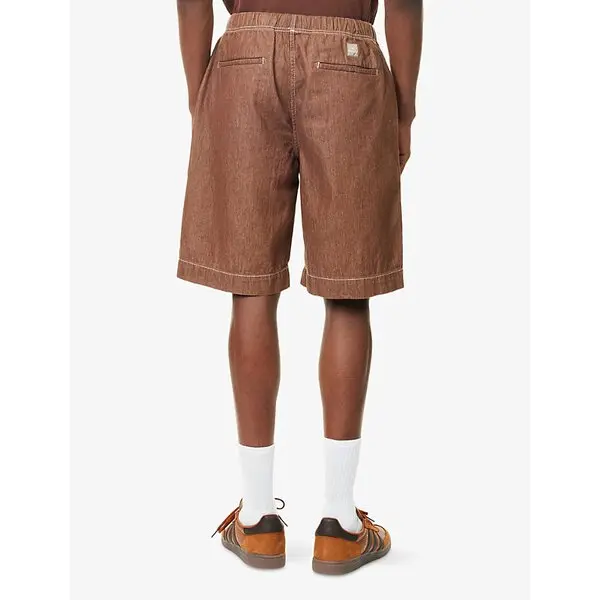 Paul Smith Logo-patch Cotton Shorts - Brown