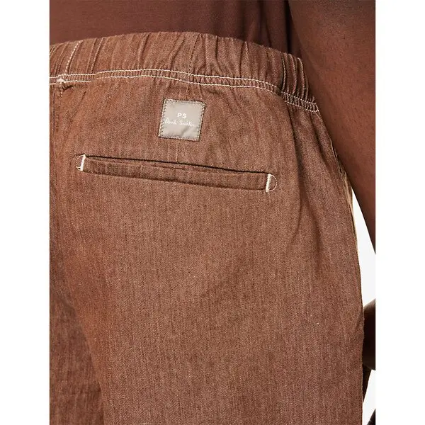 Paul Smith Logo-patch Cotton Shorts - Brown