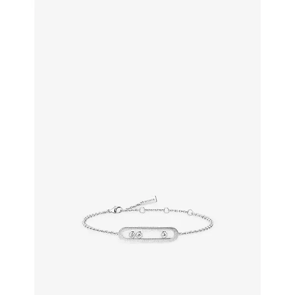 Messika Move Classique Ciselé 18ct Gold And 0.20ct Diamond Bracelet - White