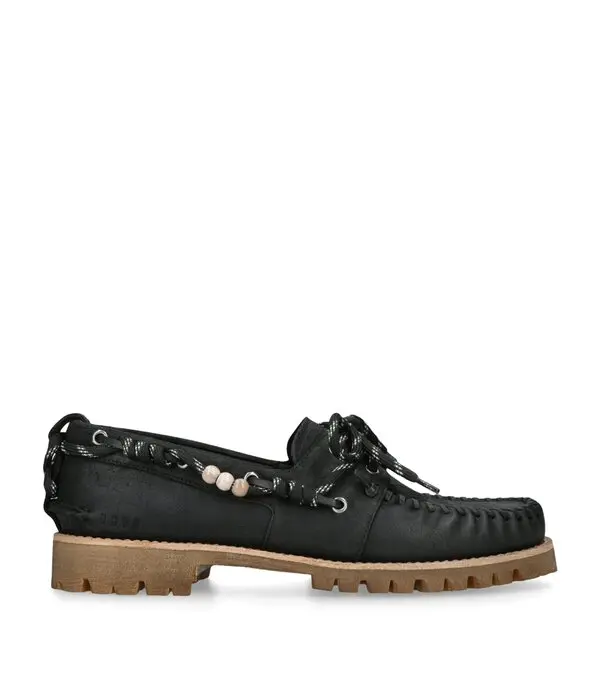 GOLDEN GOOSE Suede Cruise Boat Shoes - Black
