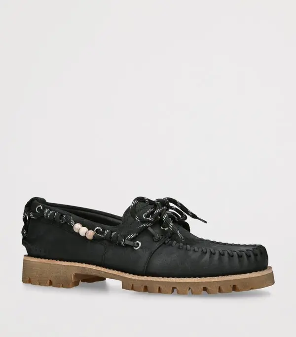 GOLDEN GOOSE Suede Cruise Boat Shoes - Black