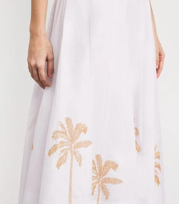 Staud Embroidered Wells Midi Dress