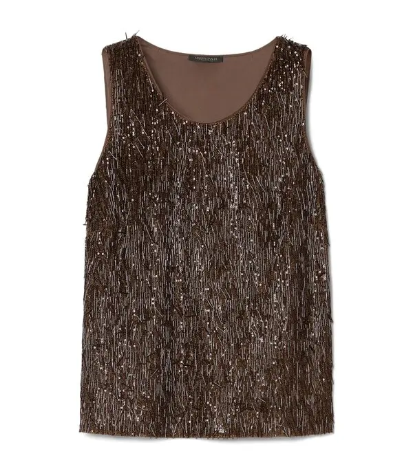 Marina Rinaldi Embroidered Tulle Top