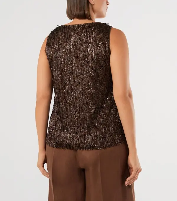 Marina Rinaldi Embroidered Tulle Top