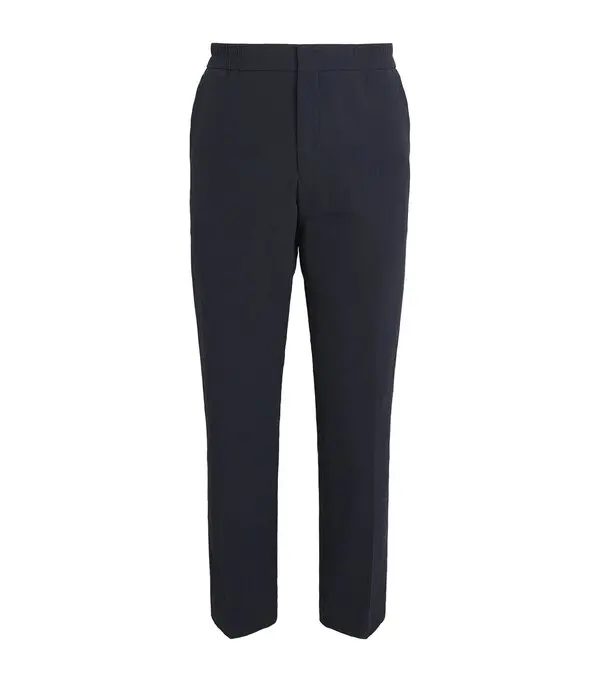 Paul Smith Cotton-blend Seersucker Trousers - Navy