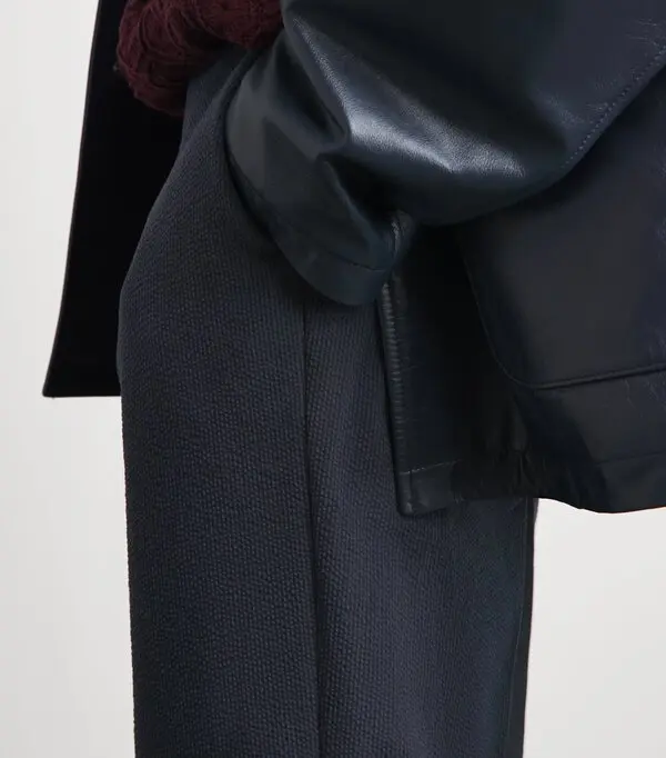 Paul Smith Cotton-blend Seersucker Trousers - Navy