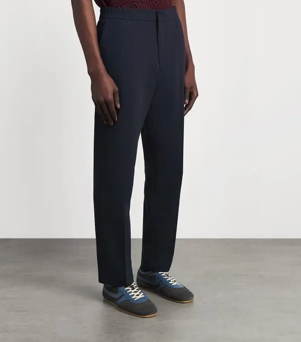 Paul Smith Cotton-blend Seersucker Trousers - Navy