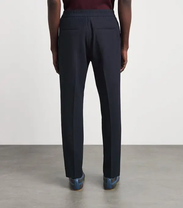 Paul Smith Cotton-blend Seersucker Trousers - Navy