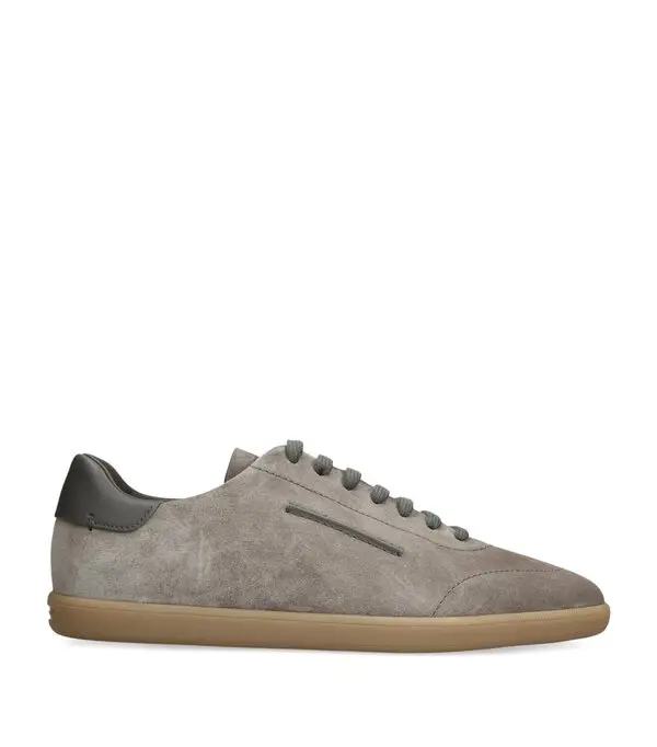 Zegna Suede Lace-up Sneakers - Grey