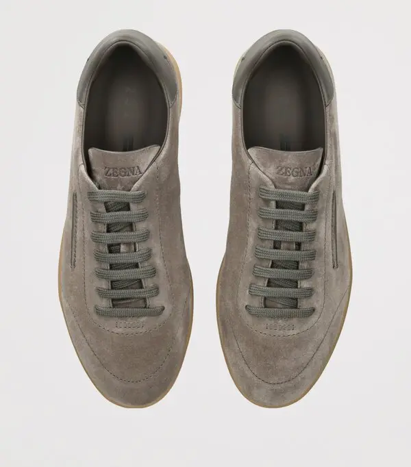 Zegna Suede Lace-up Sneakers - Grey
