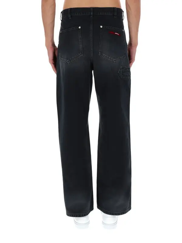 Marni Jeans With Logo Appliqu - Black