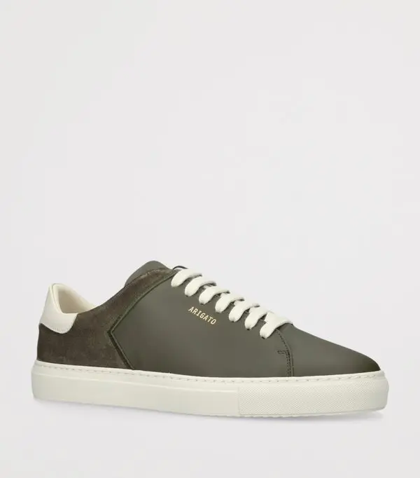 Axel Arigato Clean 90 Split Leather-suede Sneakers - Green