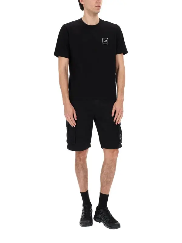 C.P. COMPANY C. P. Company Logo Patch Cargo Shorts - Black