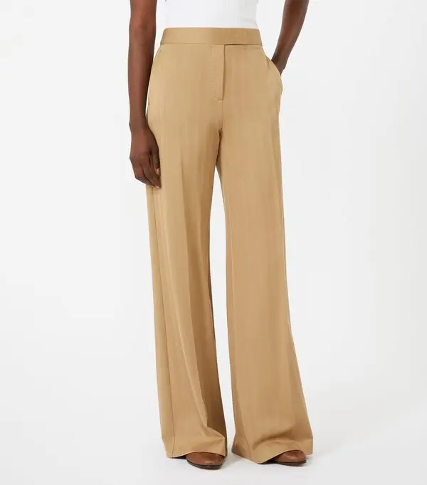 Max Mara Cotton Jersey Pinstripe Trousers - Beige