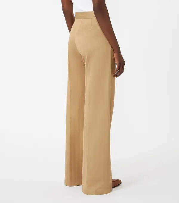 Max Mara Cotton Jersey Pinstripe Trousers - Beige