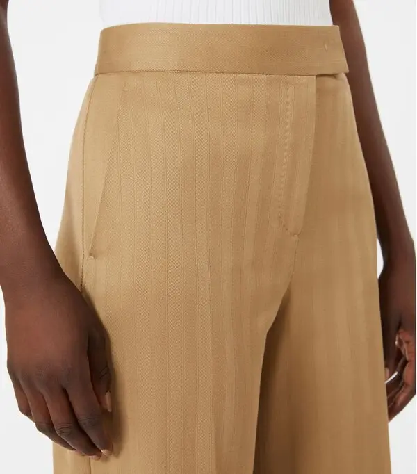 Max Mara Cotton Jersey Pinstripe Trousers - Beige