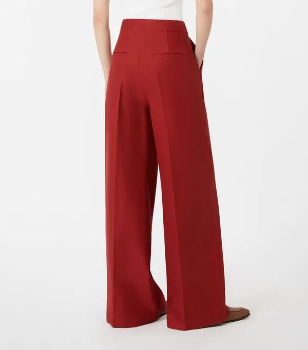 Max Mara Cotton Jersey Wide-leg Trousers - Red