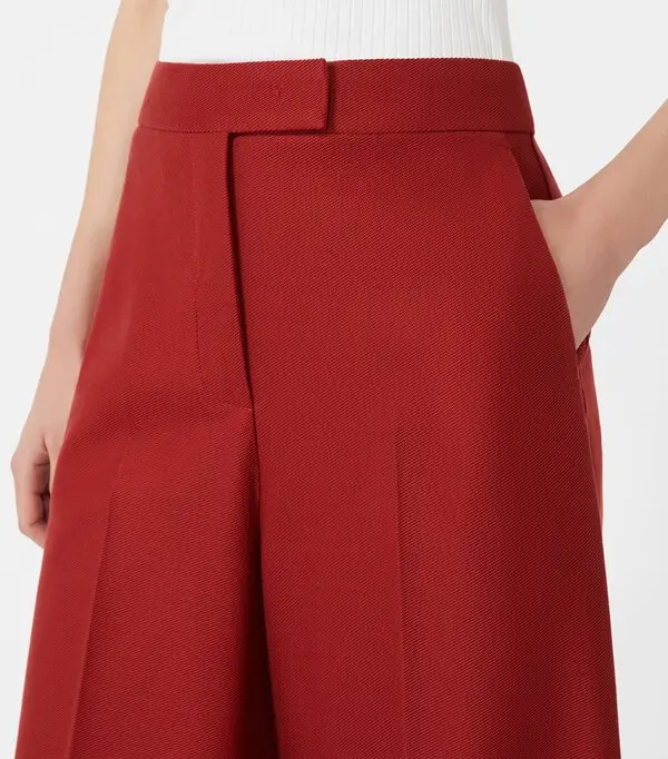 Max Mara Cotton Jersey Wide-leg Trousers - Red