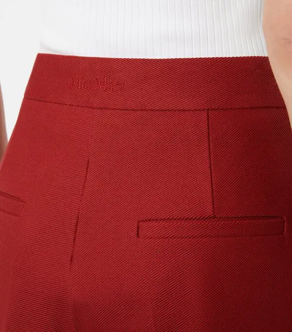 Max Mara Cotton Jersey Wide-leg Trousers - Red