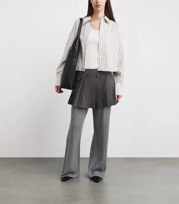 ANINE BING Wool-cashmere Knitted Adley Trousers