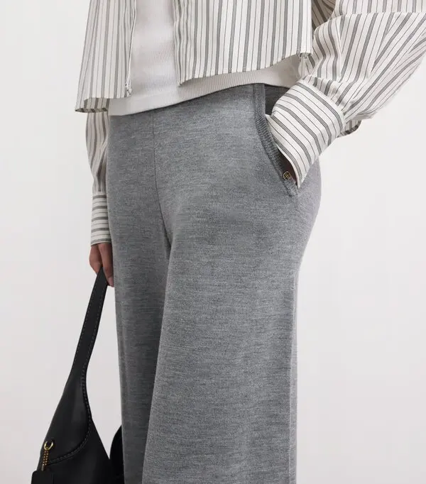 ANINE BING Wool-cashmere Knitted Adley Trousers
