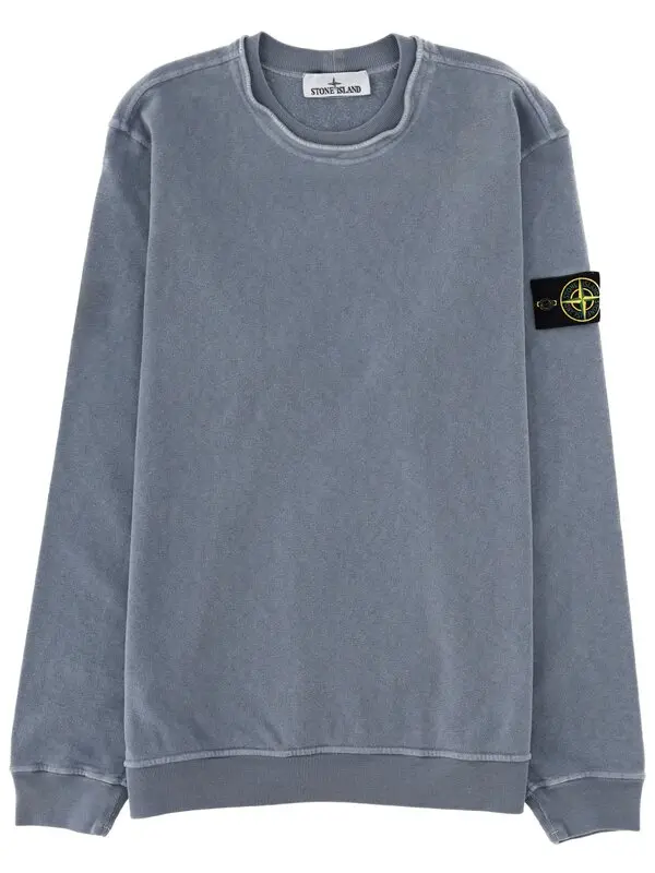 Stone Island Felpa With Logo Patch - Grey