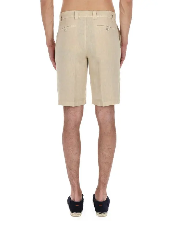 120% Lino Shorts In Lino - Beige