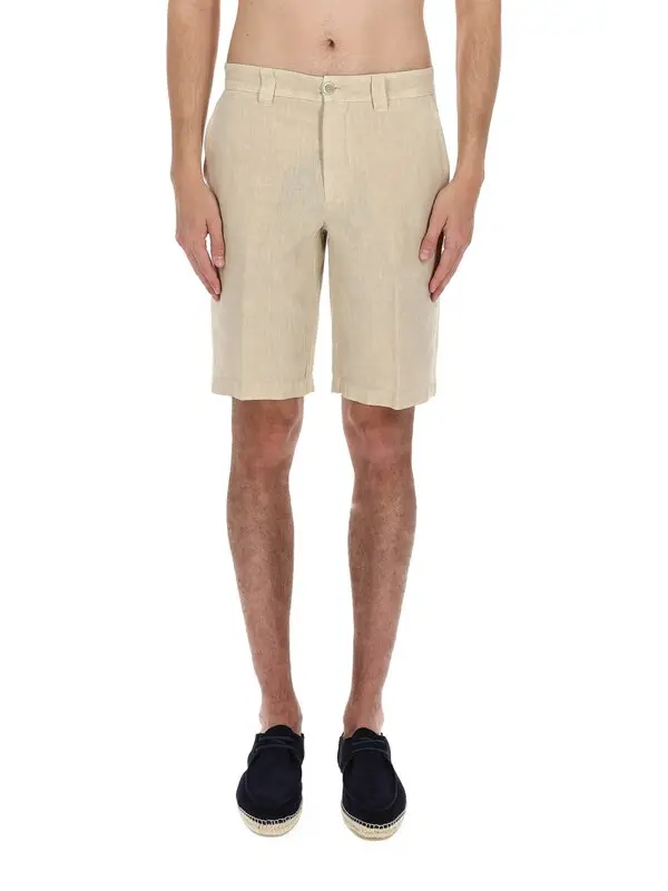 120% Lino Shorts In Lino - Beige