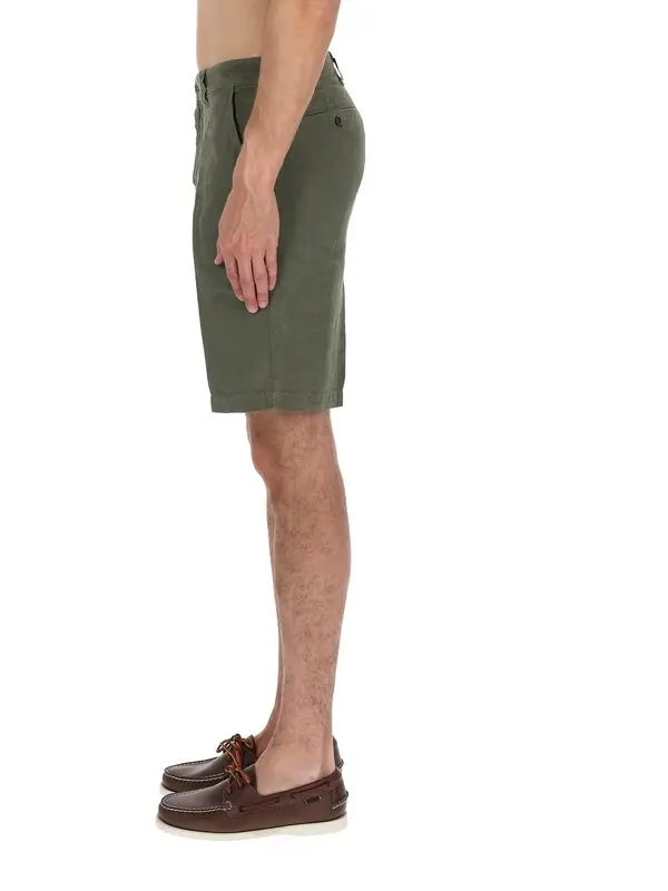 120% Lino Shorts In Lino - Green
