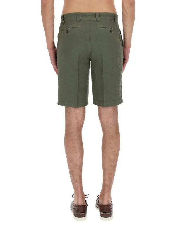 120% Lino Shorts In Lino - Green