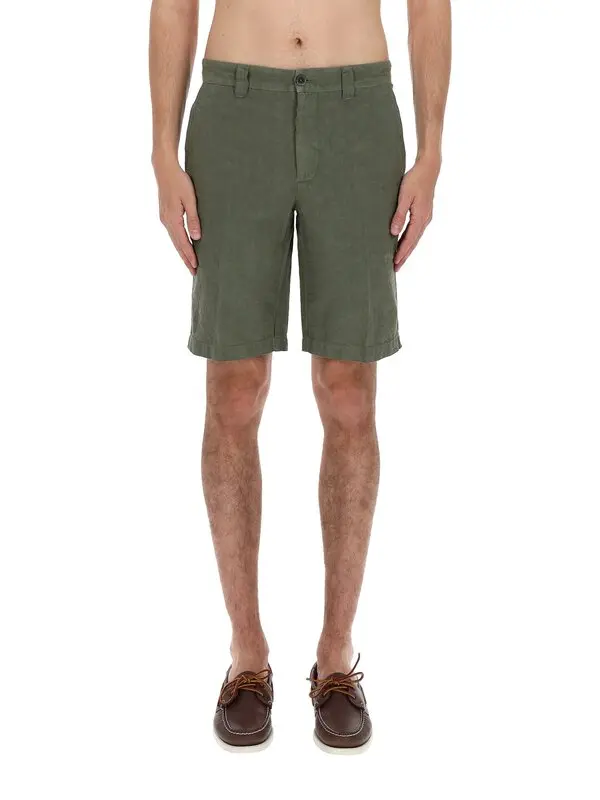 120% Lino Shorts In Lino - Green