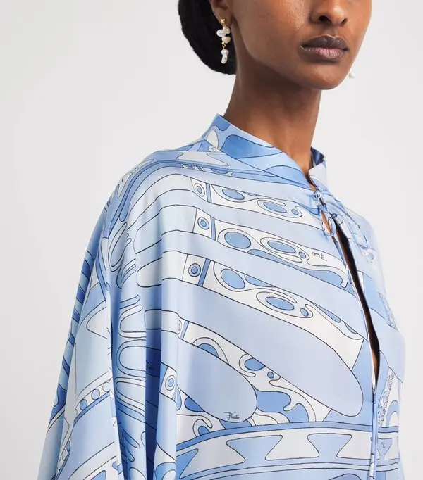 Emilio Pucci Silk Orchidee Kaftan Maxi Dress