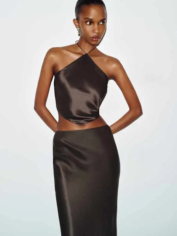 REFORMATION Effie Silk Two Piece Set